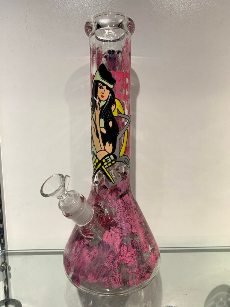 Hand Painted Beaker Bong - 14" Purple - Rollers Republic | Smoking ...