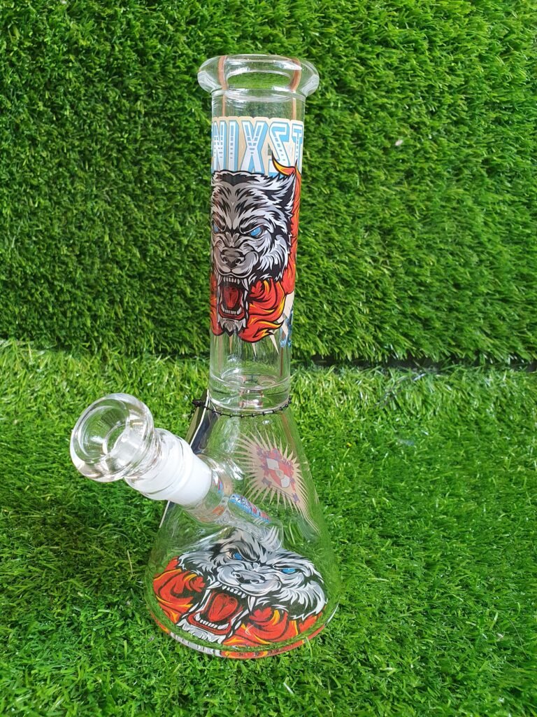 Phoenix 10 Inch Wolf Decal Printed Beaker Shape Ice Catcher Bong - Buy ...