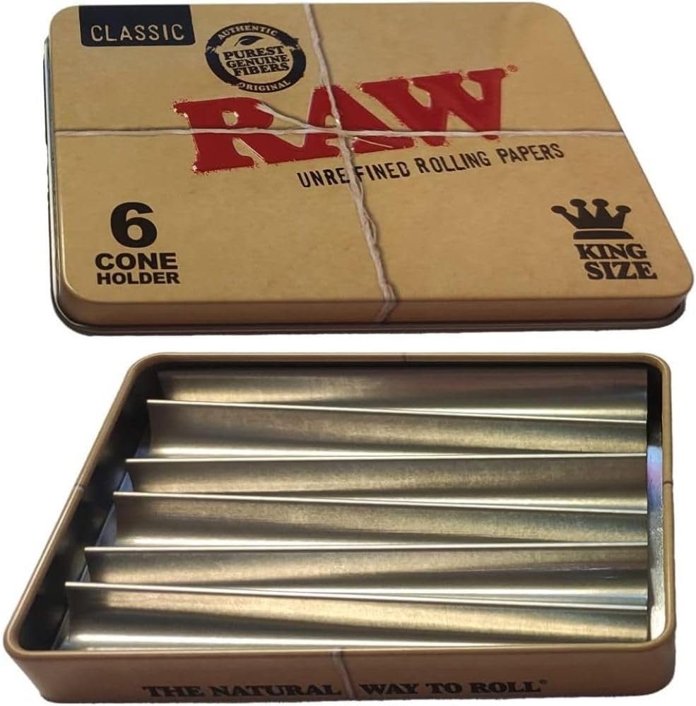 Raw Classic King Size Cone Storage Tin Box - Rollers Republic | Smoking ...